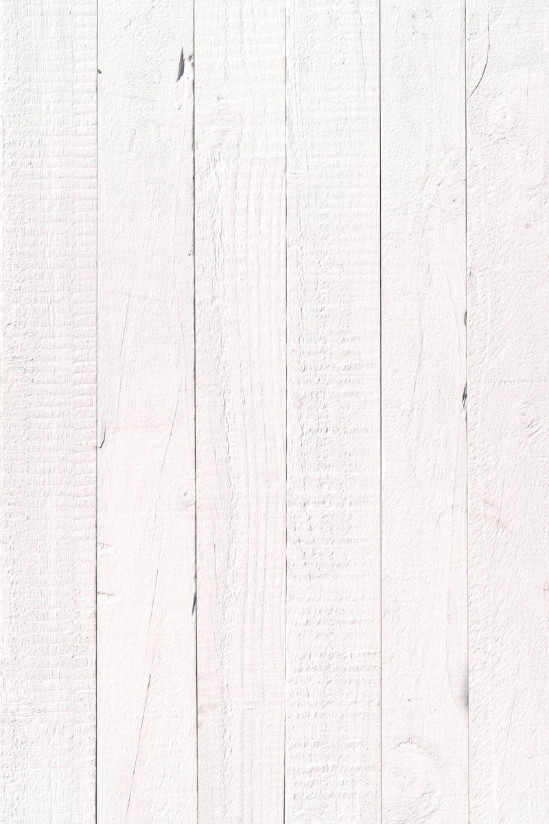 White Wood Slats Vinyl Photography Backdrop - Rustic Style